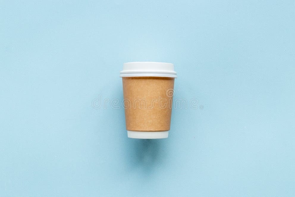 Take Away Coffee Paper Cup. Top View Stock Image - Image of paper ...