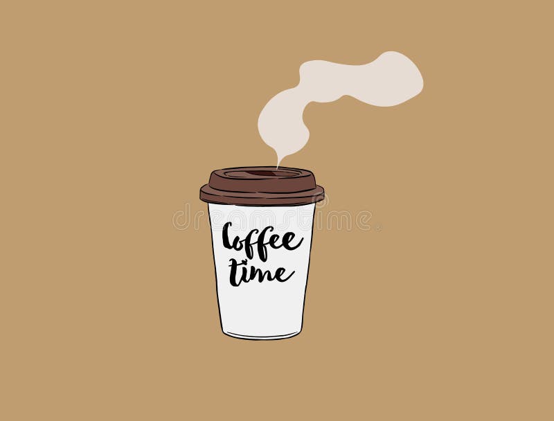 Take Away Cup of Coffee , Hand Draw Vector. Stock Vector - Illustration ...