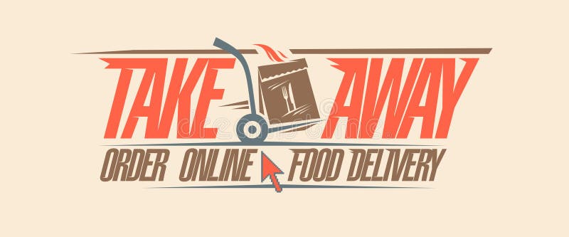 Take Away and Delivery Vector Banner Template Stock Illustration ...
