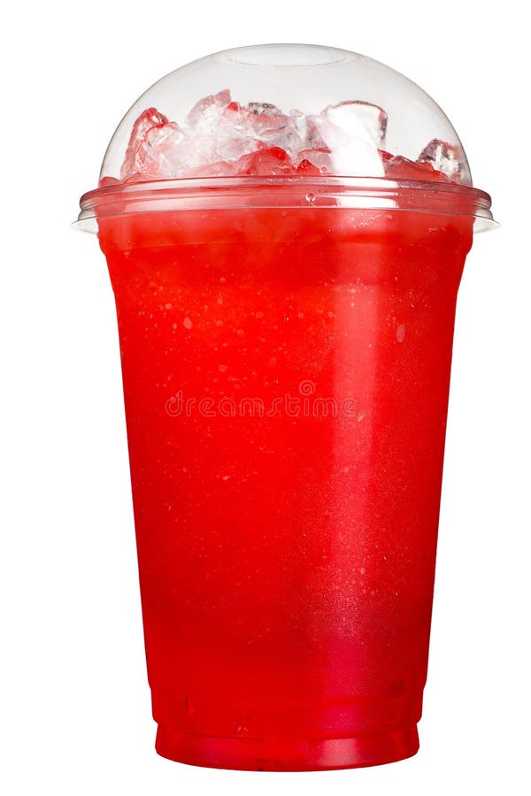 Take-away Drink. Refreshing Drink in a Plastic Cup. Red Berry Juice ...