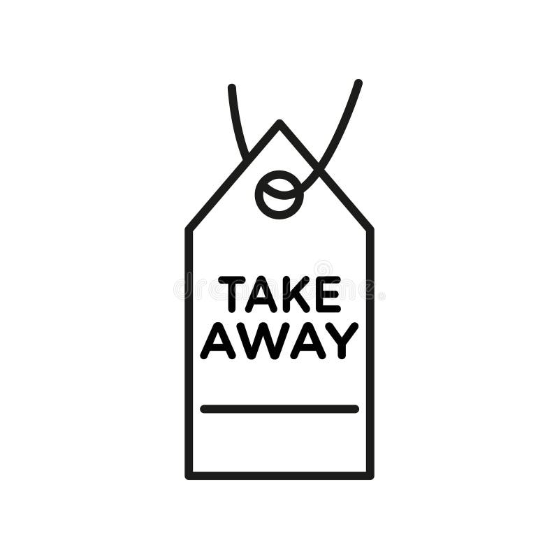 Take Away Icon Flat Line Symbol Set Stock Illustration - Illustration ...