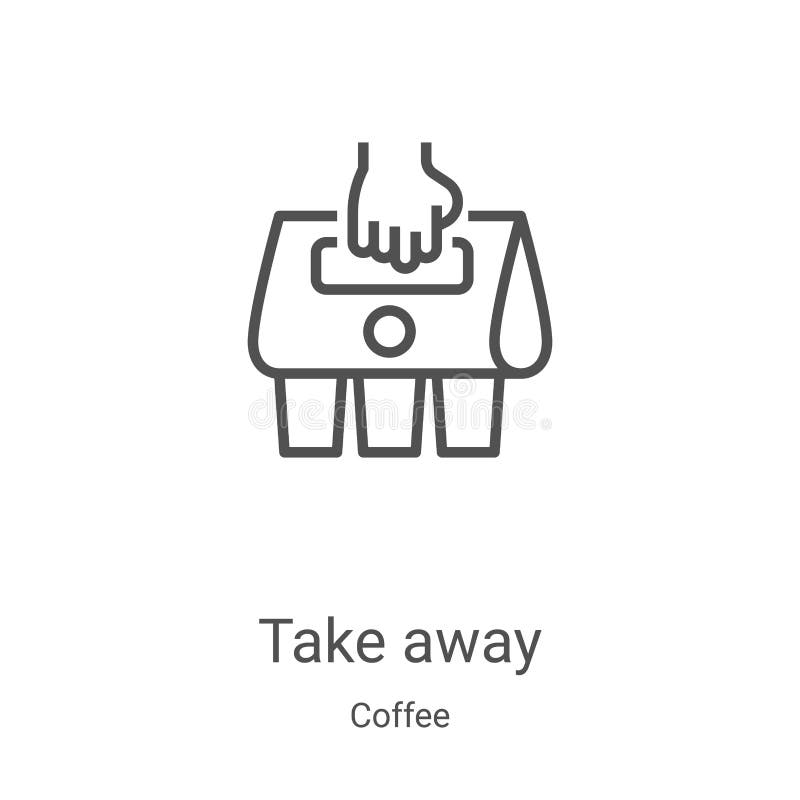Take Away Icon Vector from Coffee Collection. Thin Line Take Away ...