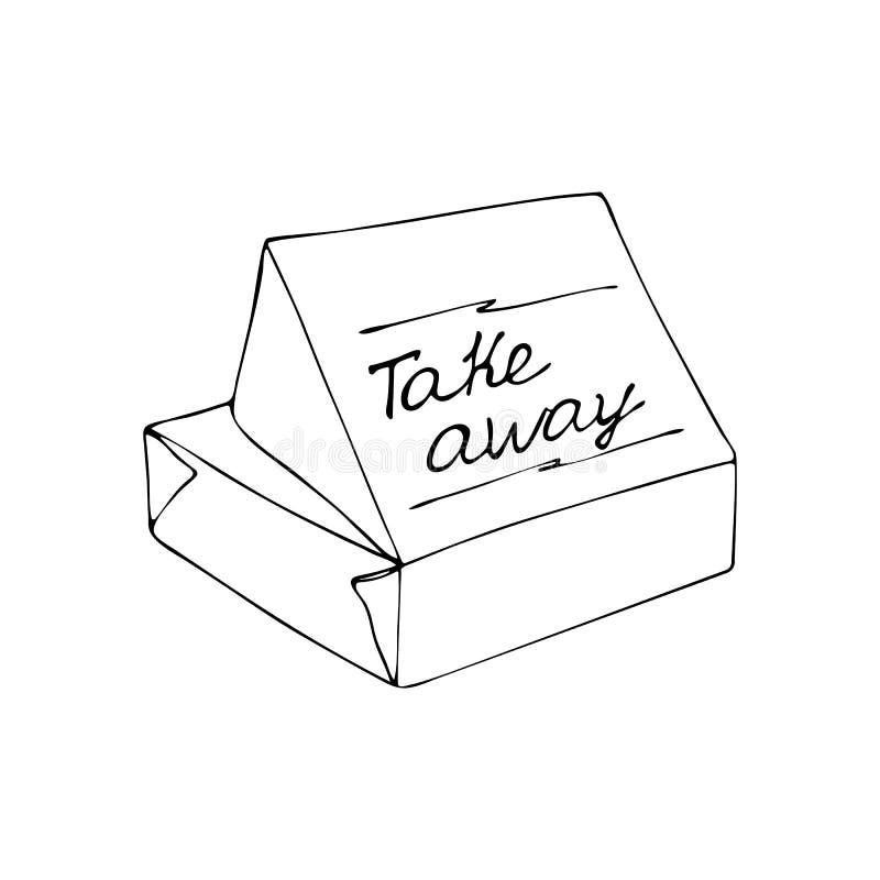 Take Away Lunch Box. Sketch, Hand Drawn, Vector Stock Vector ...