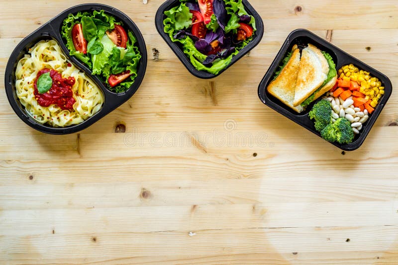 Take Away Meal, Resraurant Delivery Menu. Overhead View Stock Image ...