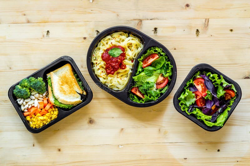 Take Away Meal, Resraurant Delivery Menu. Overhead View Stock Image ...