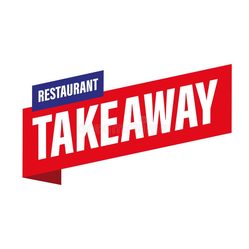 Take Away Restaurant Sign Stamp Label Stock Vector - Illustration of ...