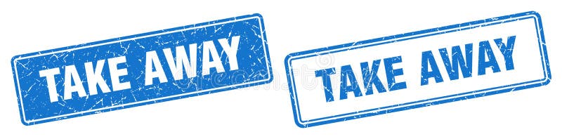 Take Away Stamp Set. Take Away Square Grunge Sign Stock Vector ...
