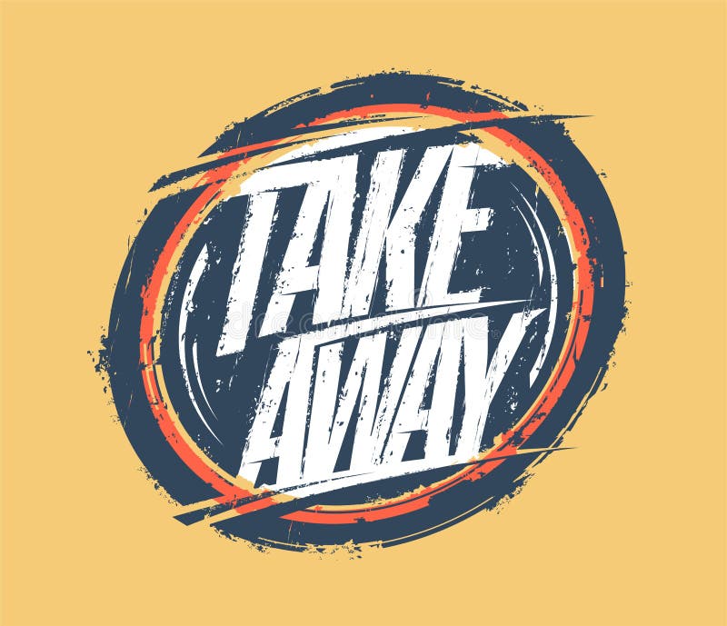 Take Away Stamp Vector Imprint, Delivery Sign Stock Vector ...