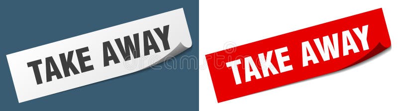 Take Away Sticker. Take Away Sign Set Stock Vector - Illustration of ...