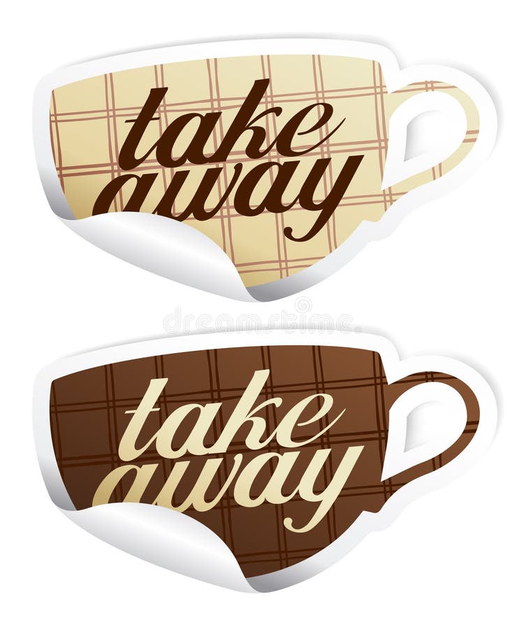 Take away stickers. stock vector. Illustration of shopping - 18181326