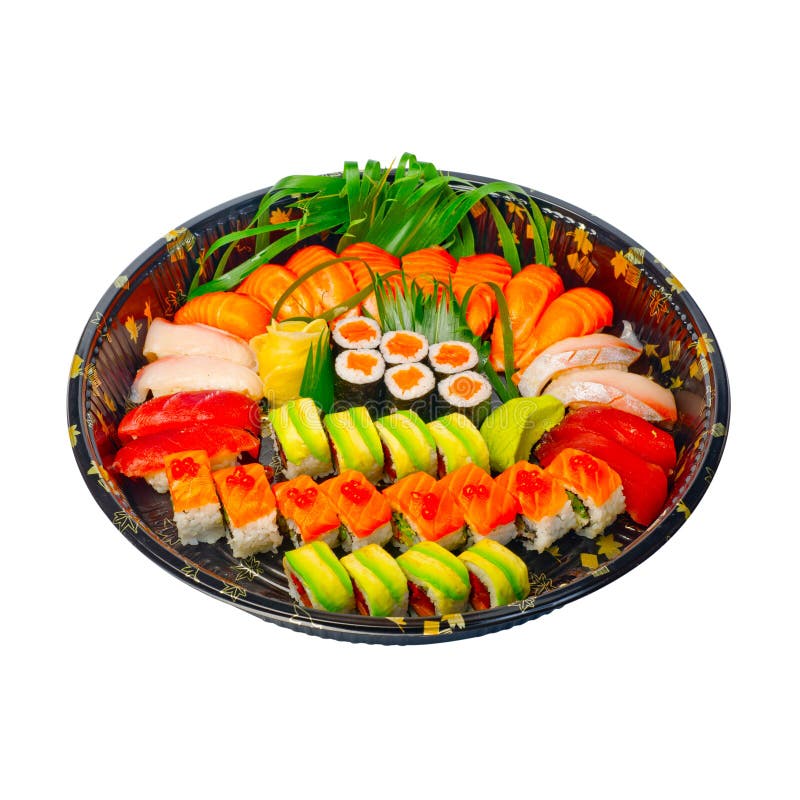 Take Away Sushi Express on Plastic Tray Stock Image - Image of away ...