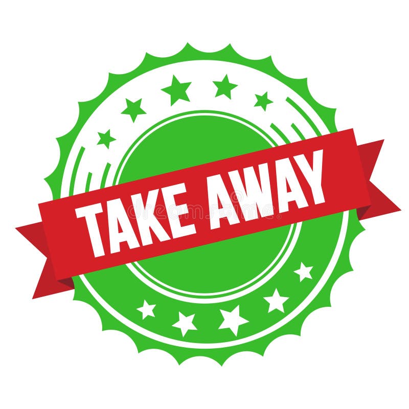 TAKE AWAY Text on Red Green Ribbon Stamp Stock Illustration ...