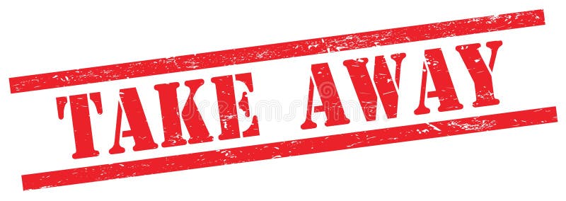 TAKE AWAY Text on Red Grungy Rectangle Stamp Stock Illustration ...