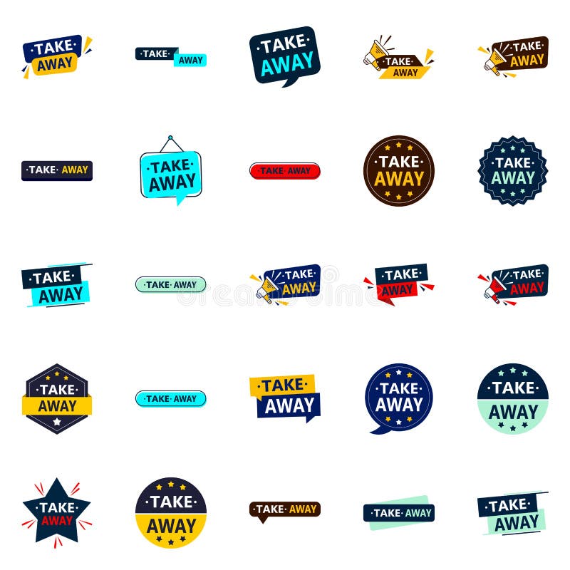 The Take Away Vector Collection 25 Dynamic Designs for Food Outlets and ...