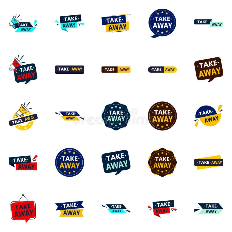 The Take Away Vector Collection 25 Dynamic Designs for Food Outlets and ...