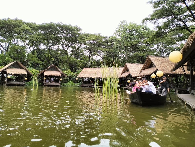 Take a Boat with the Driver on the Artificial Lake in the Restaurant ...