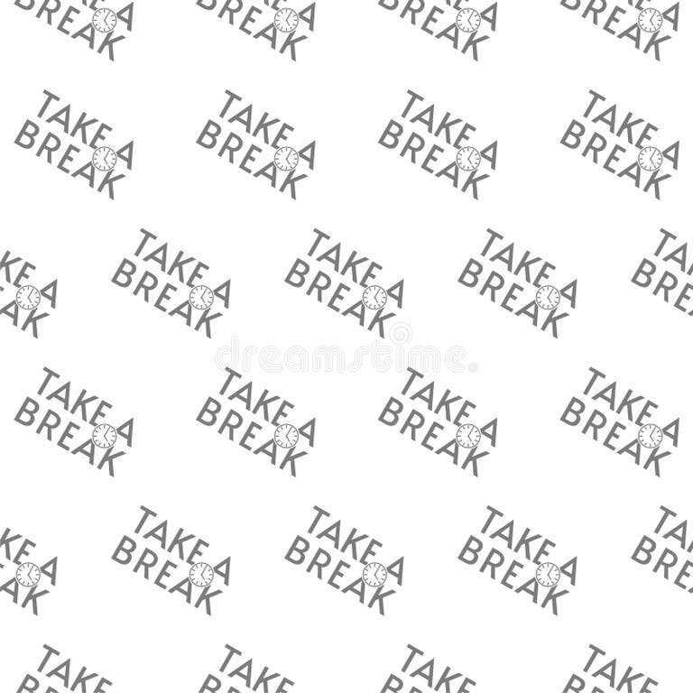 Take a Break Icon Seamless Pattern Isolated on White Stock Vector ...