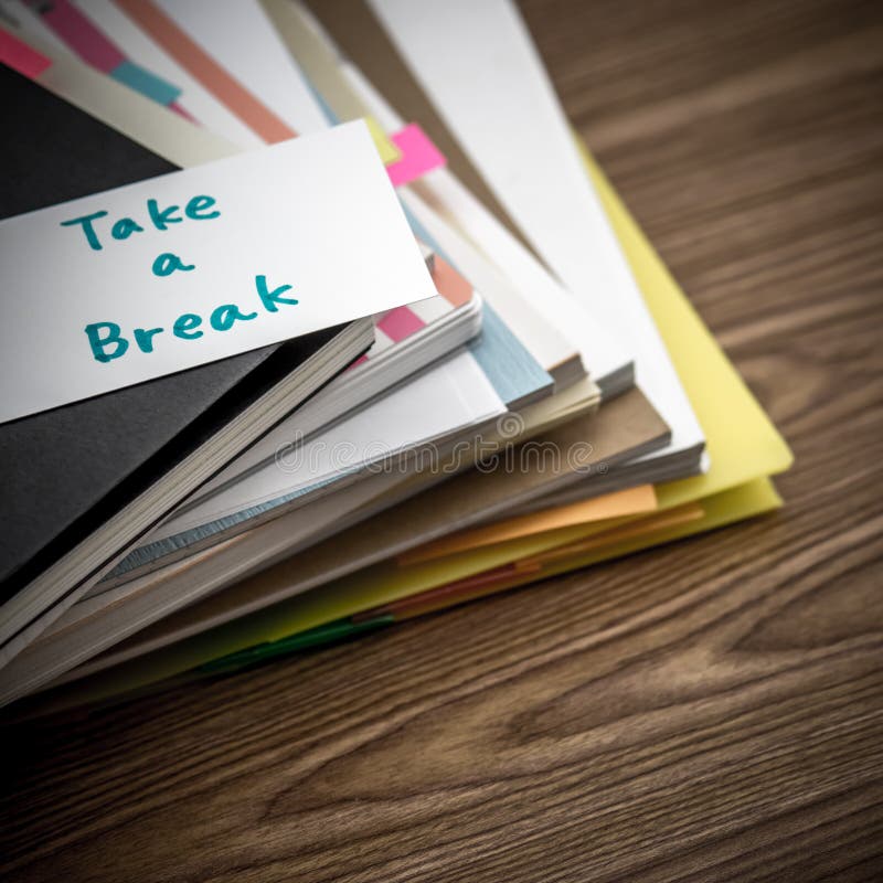 Take a Break; the Pile of Business Documents on the Desk Stock Image ...