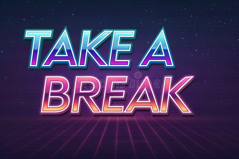 Take a Break in Retro Game VHS Look Synthwave Title Intro Text Efefct ...