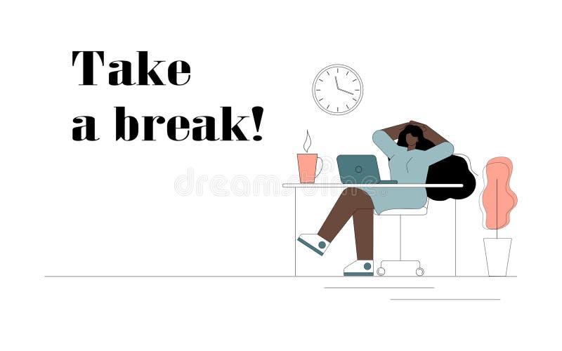 Take a Break. a Woman Throwing Her Hands Behind Her Head is Resting at ...