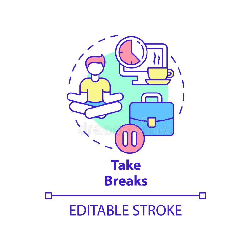 Take breaks concept icon stock vector. Illustration of overcome - 237398407 Take breaks concept icon stock vector. Illustration of overcome - 237398407