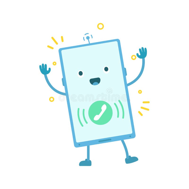 Phone Character. Take a Call. Incoming Call. Vector Illustration. Stock ...