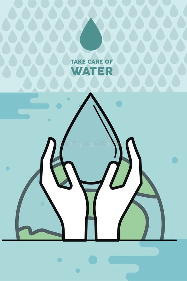 Take care of water stock vector. Illustration of earth - 239364504