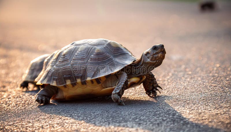 Take a Close-up Turtles are Walking on the Street Stock Illustration ...