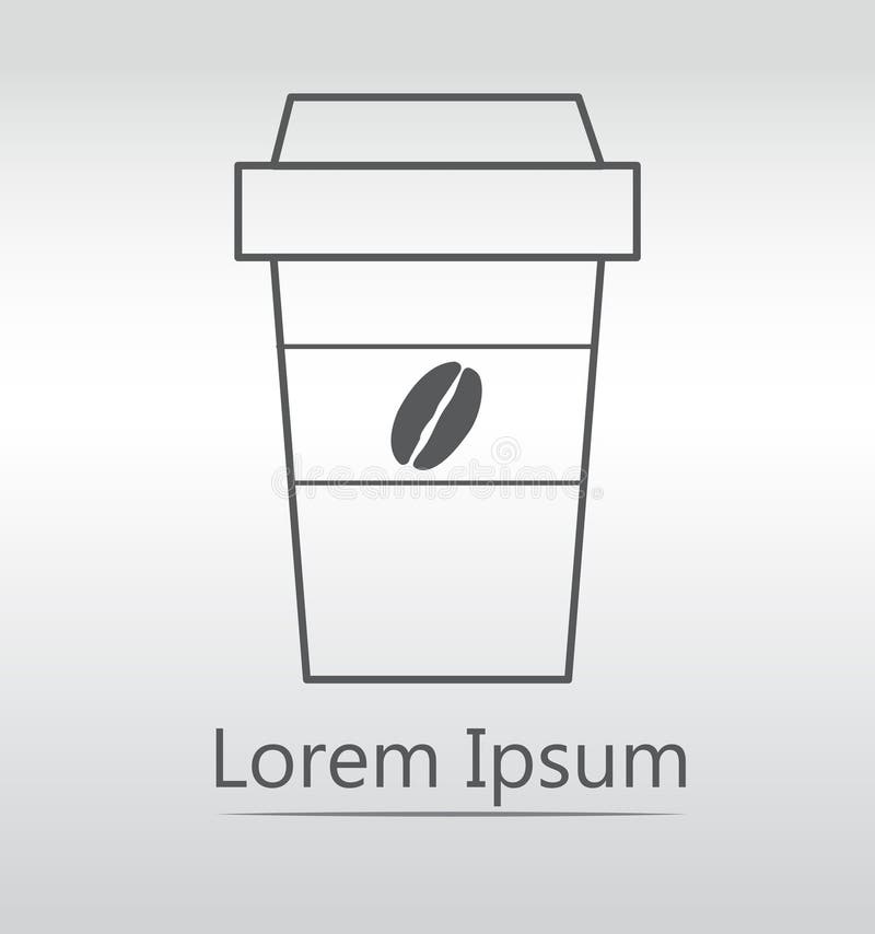 Take a Coffee Sign Icon. with Coffee Beans Logo Stock Vector ...