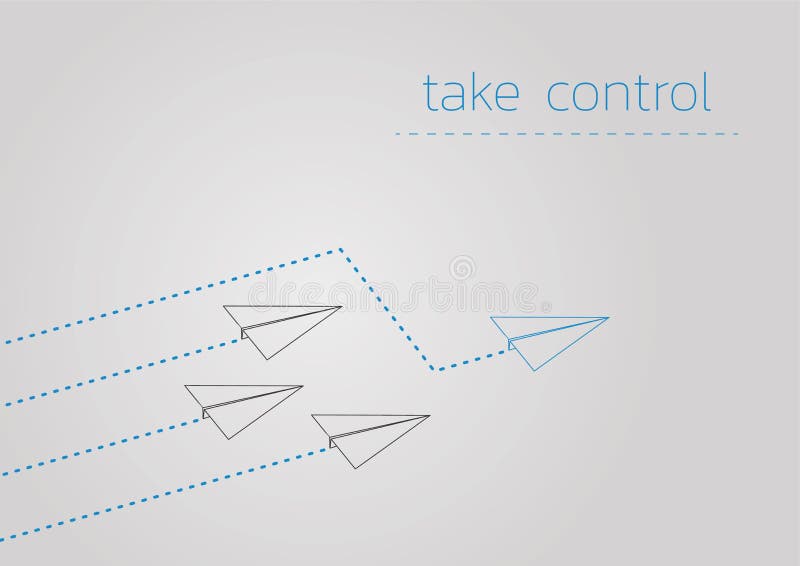 Take Control with a Folded Paper Boat Stock Vector - Illustration of ...