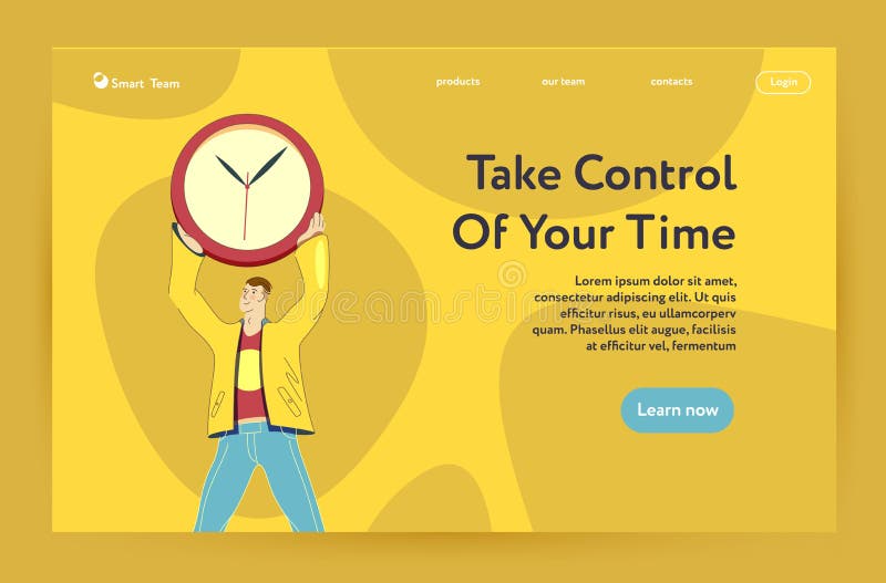Take control of your time. stock vector. Illustration of businessman ...