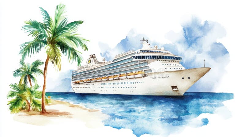 Take a Cruise Day Tropical Cruise Vacation with Luxurious Ship and Palm ...