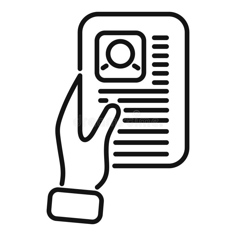 Take Cv Paper Icon Outline Vector. Work Man Team Stock Illustration ...