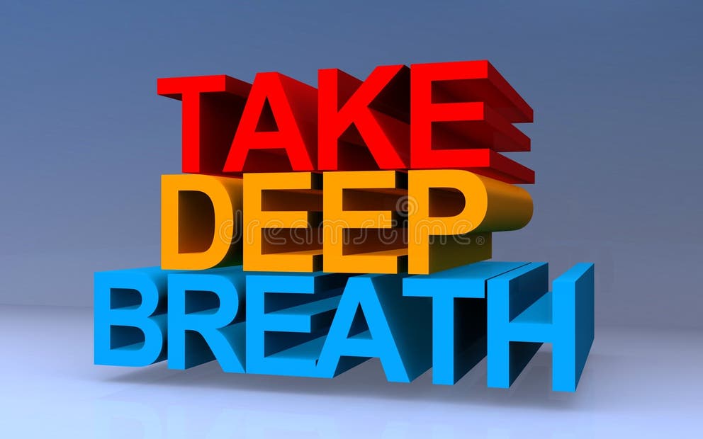 Take deep breath on blue stock illustration. Illustration of relief ...