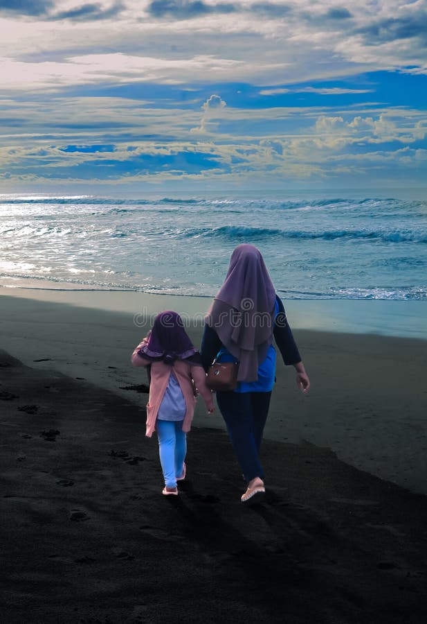 Take an Evening Walk Along the Beautiful Beach Stock Photo - Image of beautiful, evening: 321534432