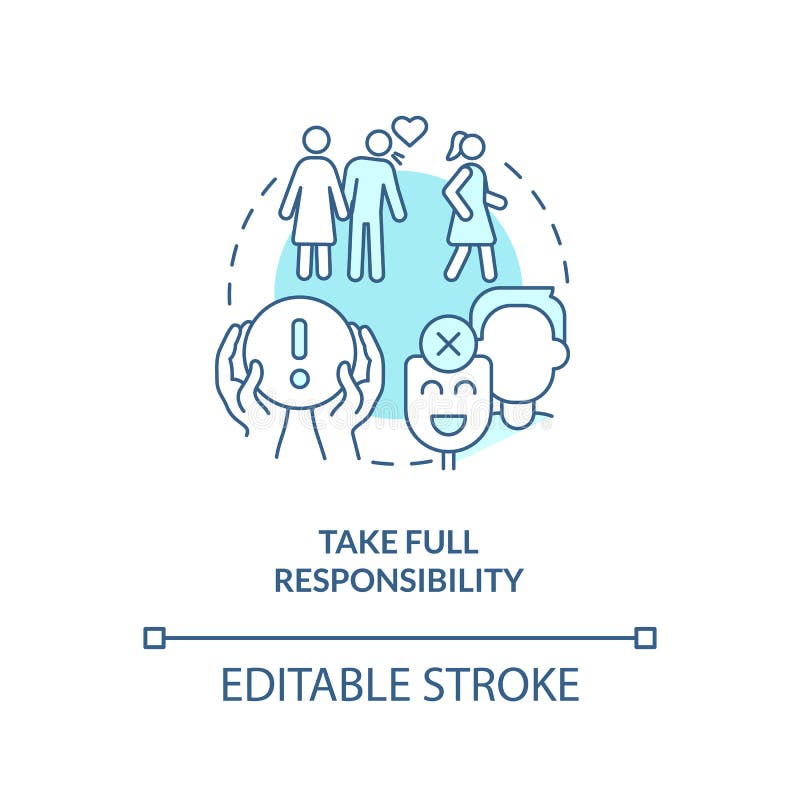 Take Full Responsibility Turquoise Concept Icon Stock Illustration ...