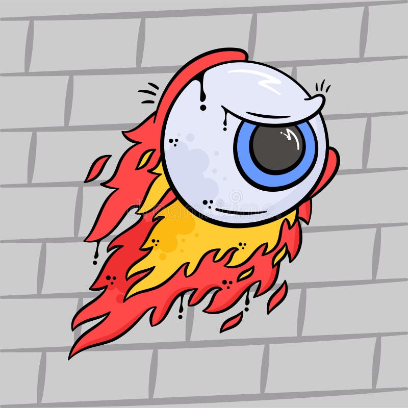Take a Glimpse at this Creatively Designed Flaming Eyeball in Cartoon ...