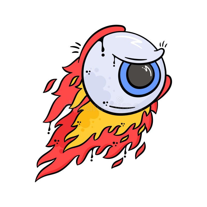 Take a Glimpse at this Creatively Designed Flaming Eyeball in Cartoon ...