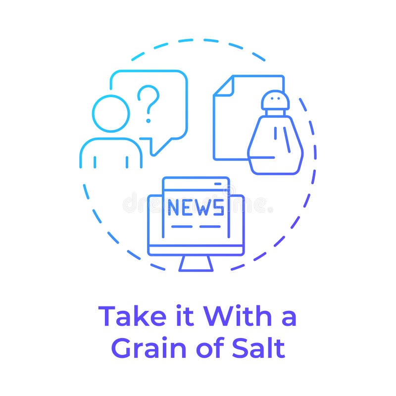 Take with Grain of Salt Blue Gradient Concept Icon Stock Illustration ...