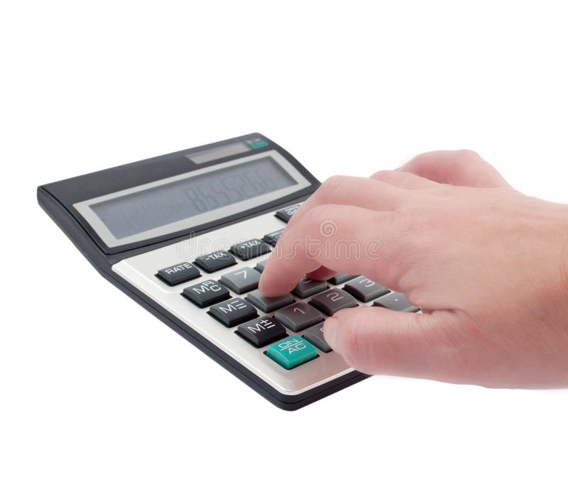 Take a Hand on the Calculator Stock Photo - Image of analyzing ...