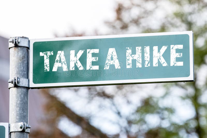 TAKE a HIKE. Green Road Sign with Text Stock Illustration ...