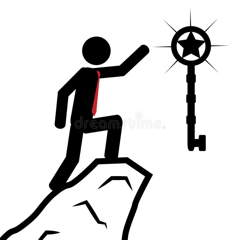 Stickman with a key stock illustration. Illustration of effort - 18876937