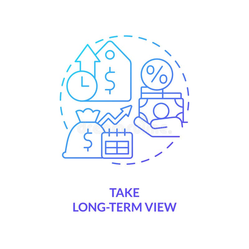 Take Long Term View Blue Gradient Concept Icon Stock Vector ...