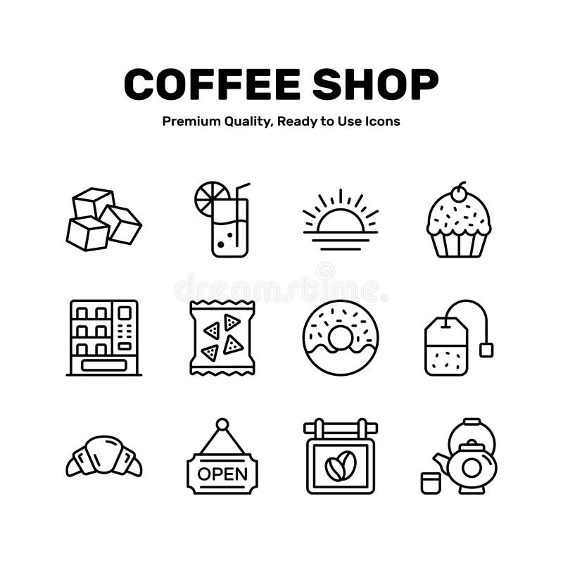 Take a Look at this Amazing Coffee Shop Icons Set Stock Vector ...