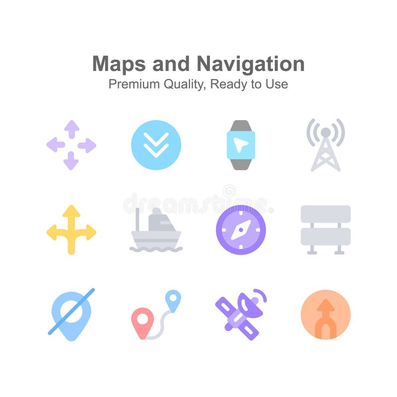 Take a Look at Amazing Maps and Navigation Icons, Ready To Use Stock ...