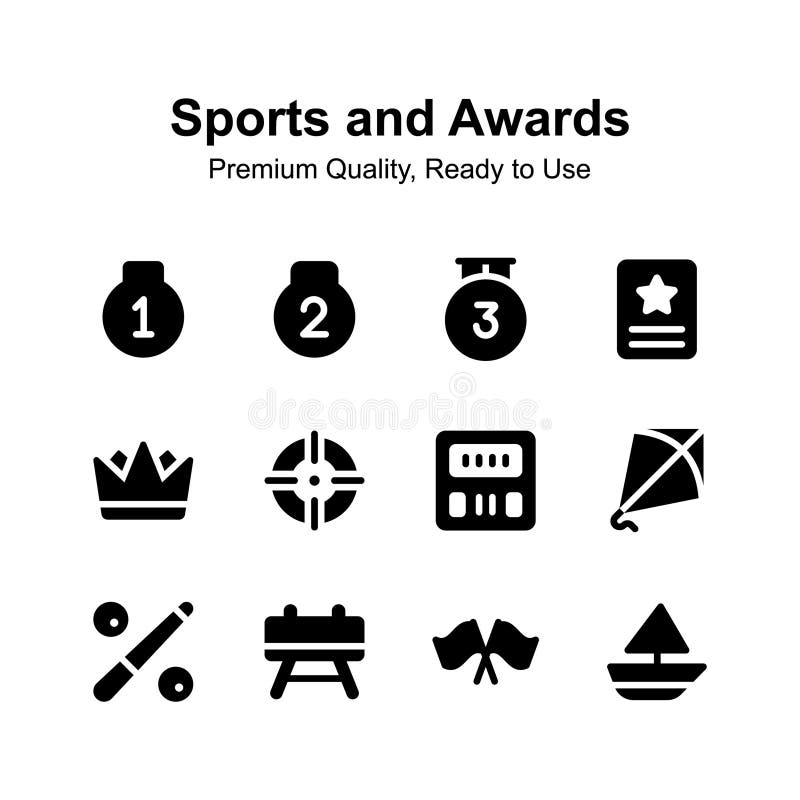 Take a Look at Creative Icons Set of Sports and Awards Stock Vector ...