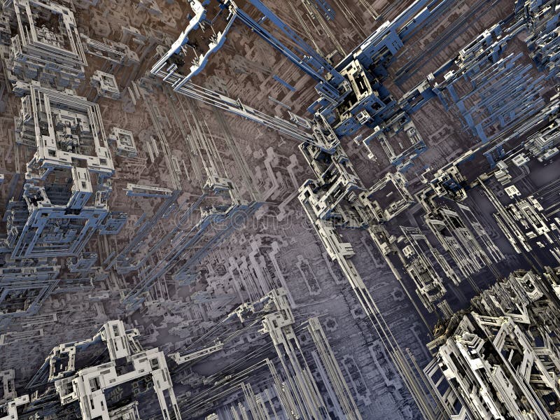 Surreal Futuristic Digital 3d Design Art Abstract Background Fractal ...