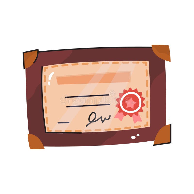 A School Certificate Template Stock Illustration - Illustration of ...