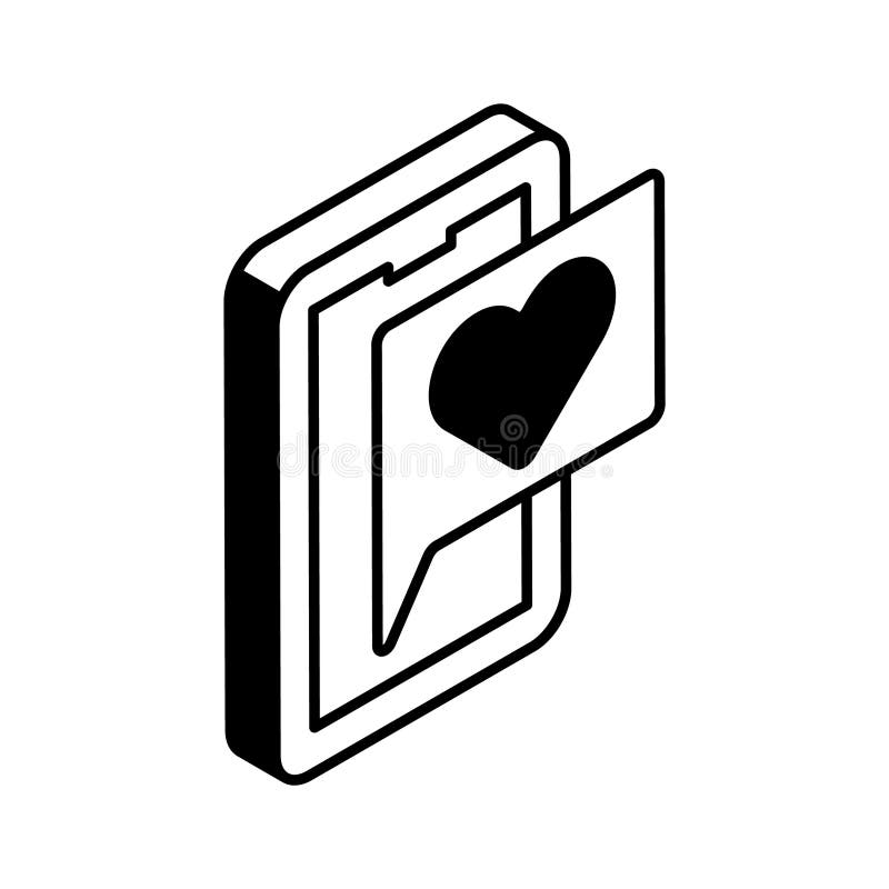 Take a Look at this Trendy Isometric Icon of Romantic Chat, Love ...