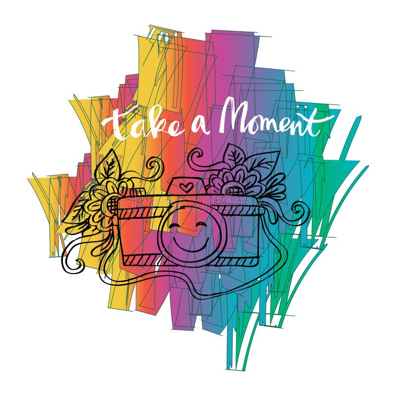 Take a moment stock vector. Illustration of heart, draw - 94498298